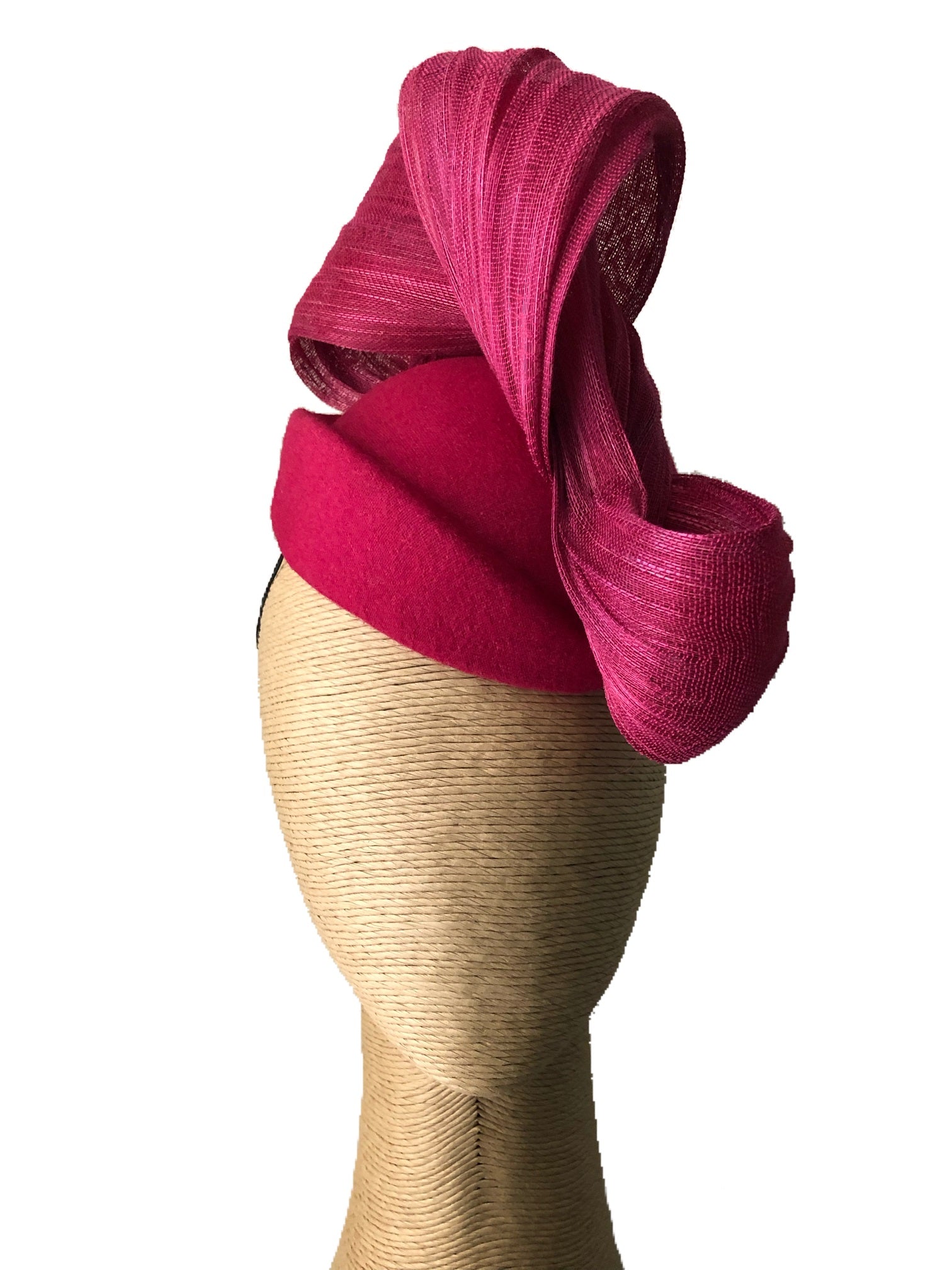 The Fillies Collection Alina Felt Hat with a Loop in Fuchsia – Get Racy